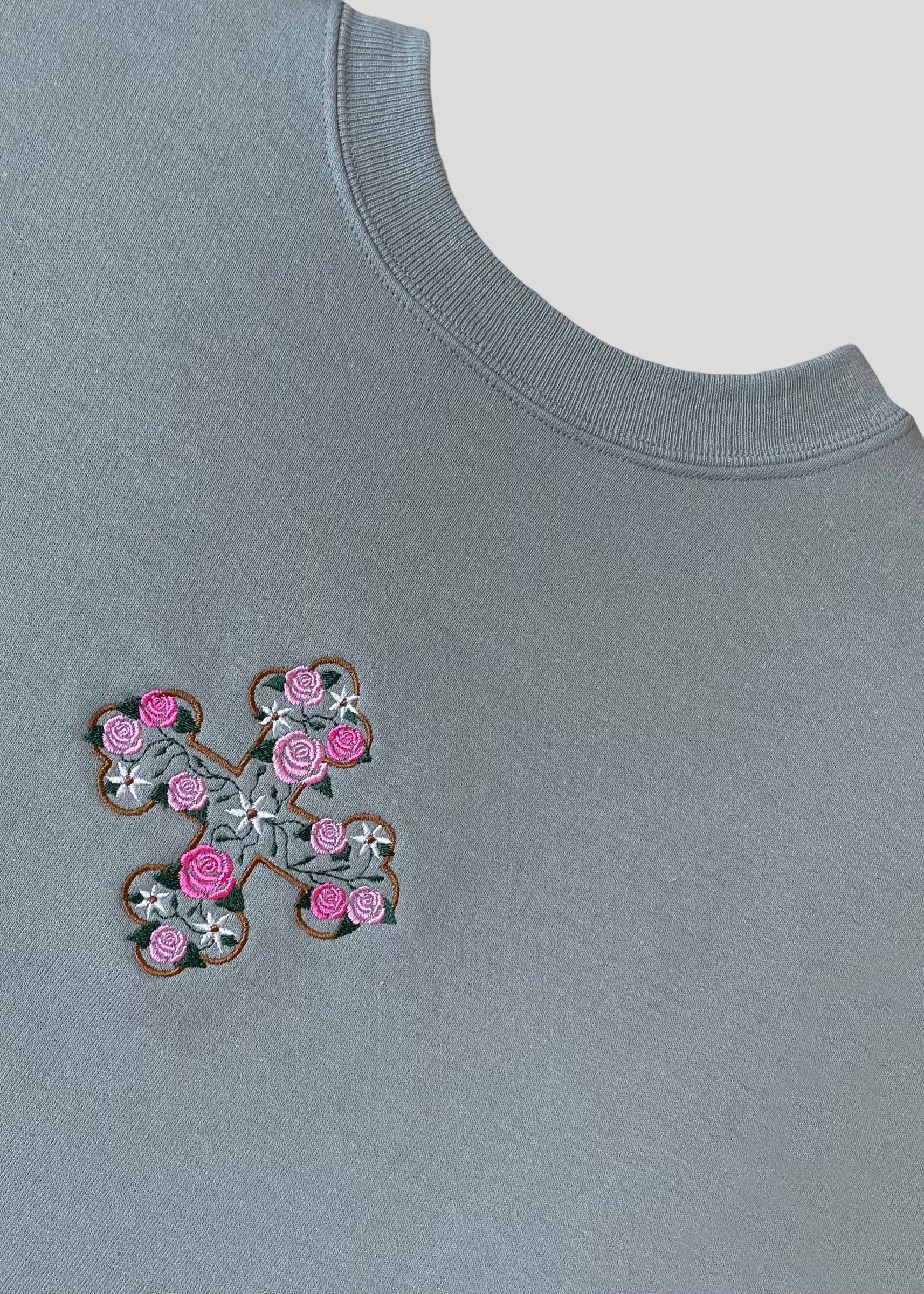 Embroidered Floral Coptic Cross Sweatshirts – MAHZUZAH